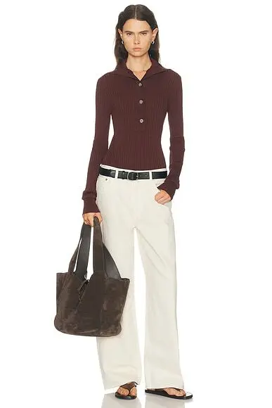 ENTIRE STUDIOS High Neck Henley Top