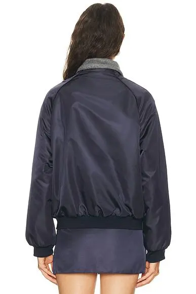 Miu Miu Nylon Gazare Pile Reversible Jacket - Bleu
