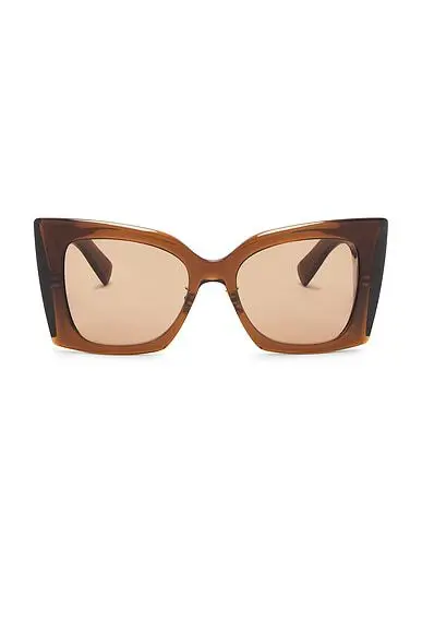 Saint Laurent Monogram Blaze Cat Eye Sunglasses - Brown