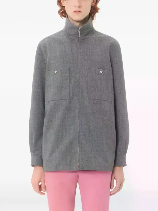 Valentino Garavani Mouliné Wool Shirt Jacket
