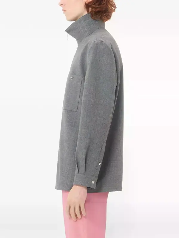Valentino Garavani Mouliné Wool Shirt Jacket
