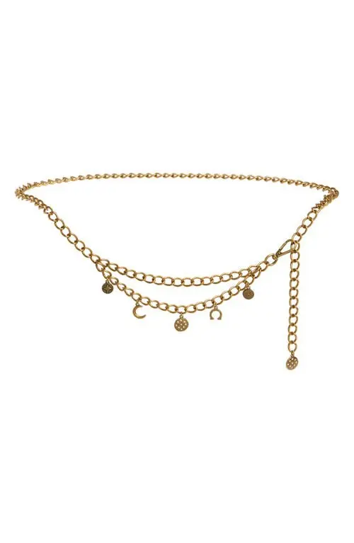Treasure & Bond Spencer Charm Chain Belt - Antique Gold
