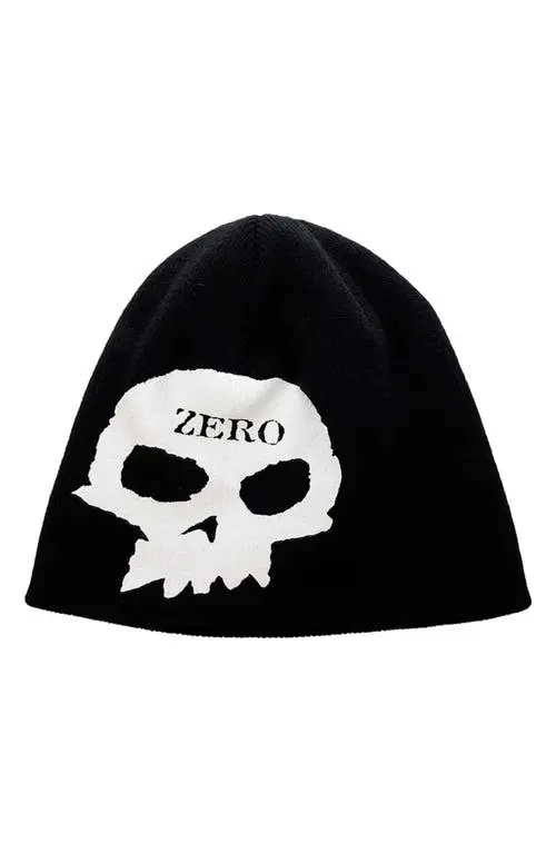PLEASURES X Zero Skateboards Single Skully Beanie - Black