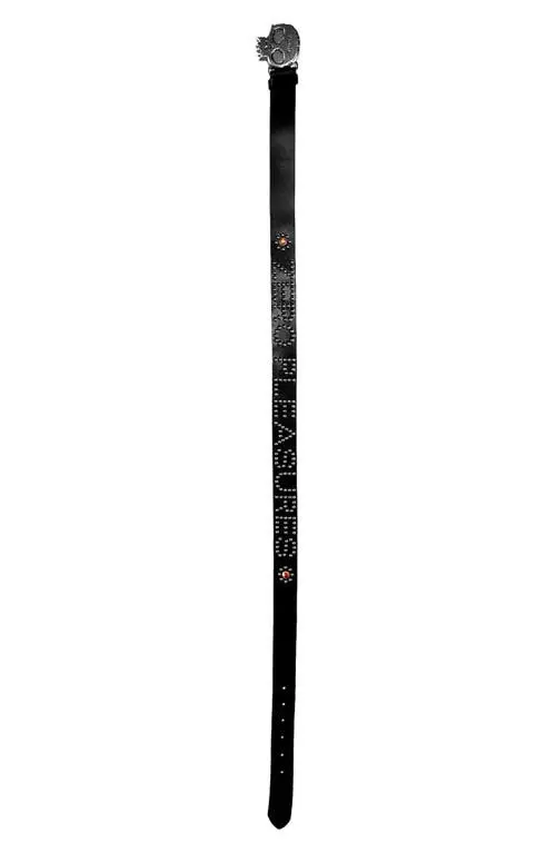 PLEASURES X Zero Skateboards Studded Leather Belt - Black