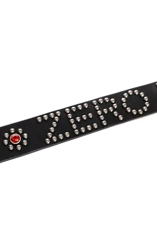 PLEASURES X Zero Skateboards Studded Leather Belt - Black