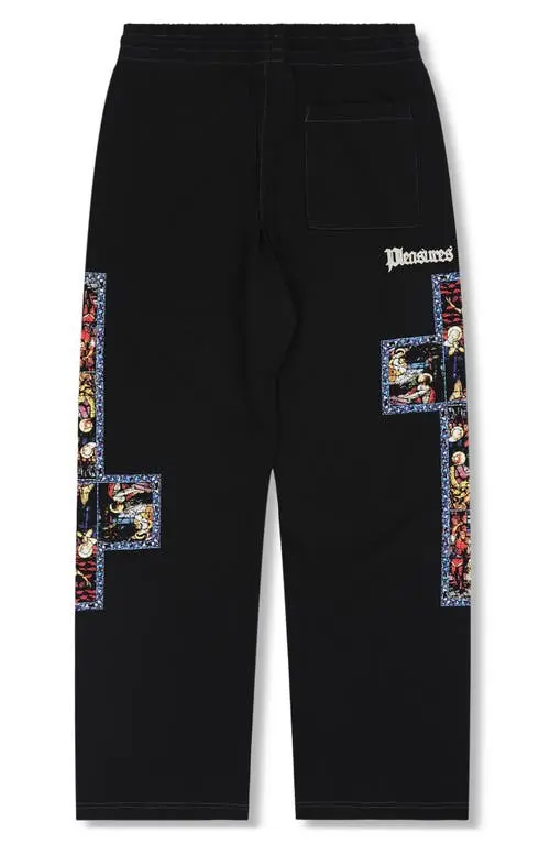 PLEASURES Blasphemy Print Straight Leg Drawstring Sweatpants