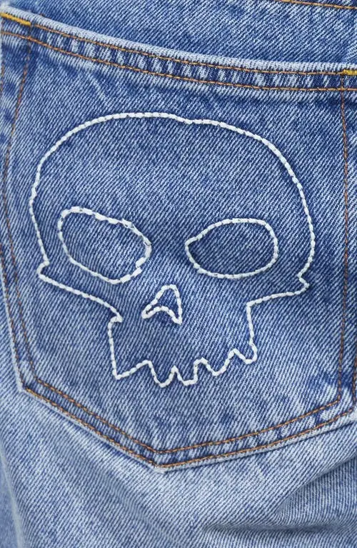 PLEASURES X Zero Skateboards Rotten Straight Leg Jeans - Indigo