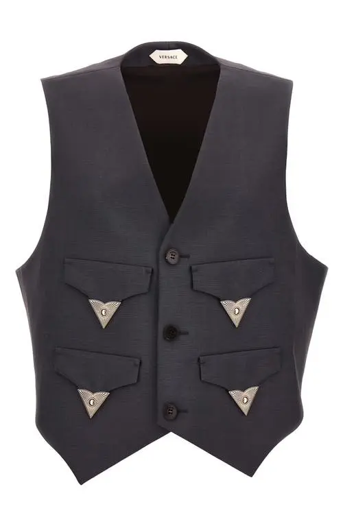 Versace Wool And Mohair Vest - Grey