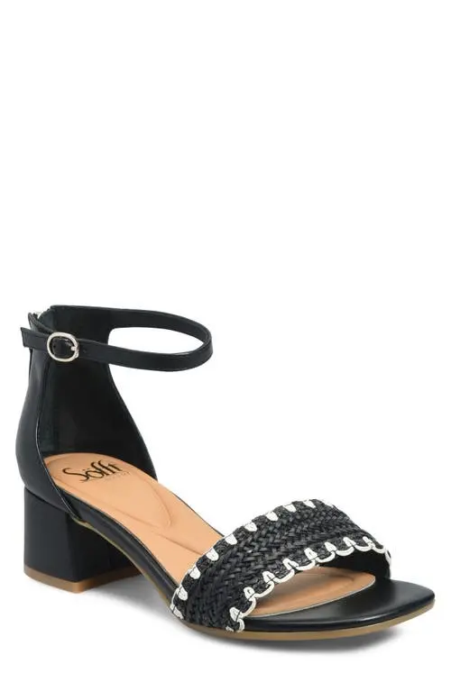 SOFFT Ankle Strap Wedge Sandal - Black