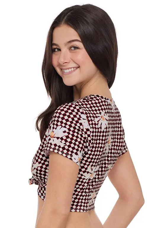 STEVIE Short Sleeve Rashguard With Adjustable Tie