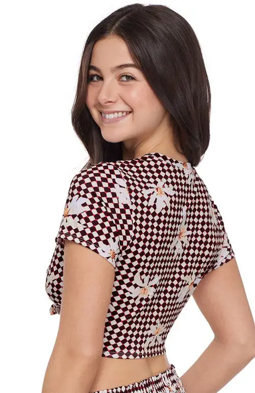STEVIE Short Sleeve Rashguard With Adjustable Tie