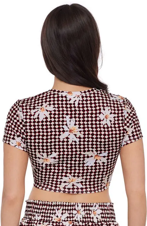 STEVIE Short Sleeve Rashguard With Adjustable Tie