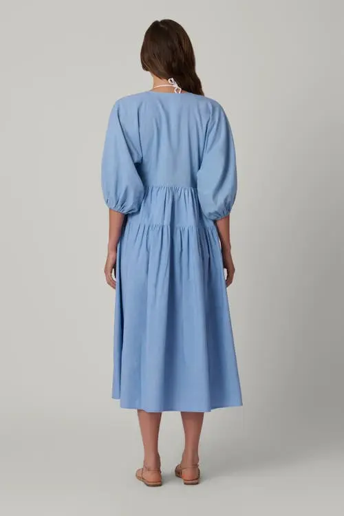 Shoshanna Embroidered Linen Evora Midi Coverup