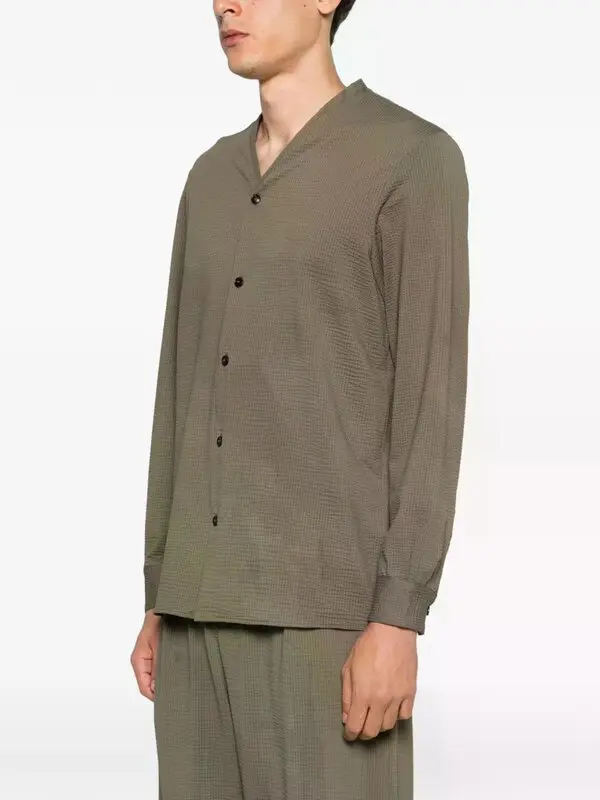 Emporio Armani Button-up V-neck Shirt - Green