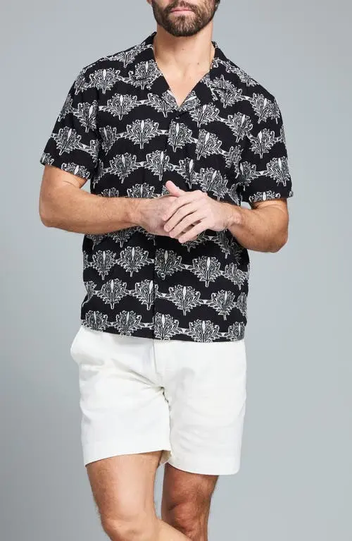 Billy Reid Botanical Cotton Camp Shirt - Black