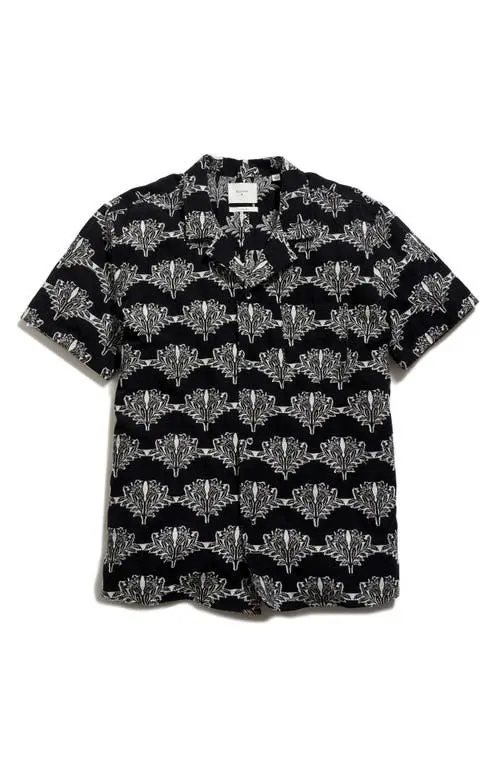 Billy Reid Botanical Cotton Camp Shirt - Black