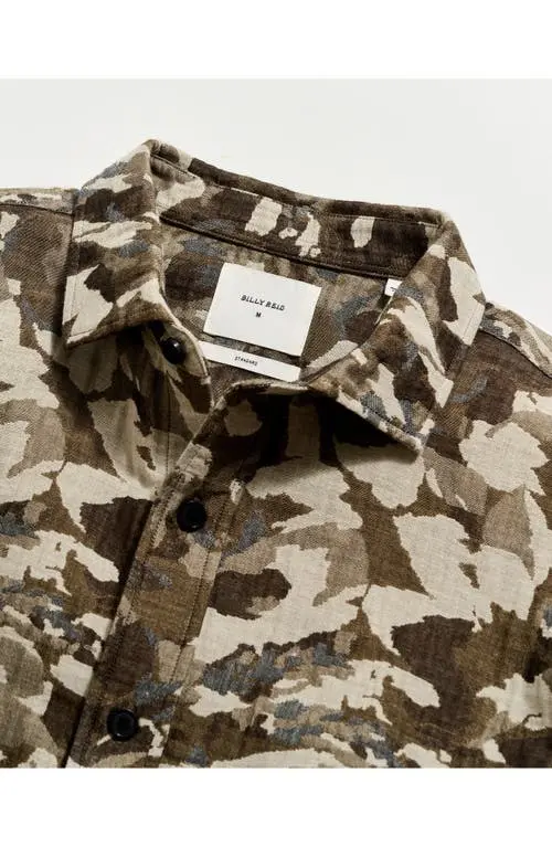 Billy Reid Camellia Jacquard Cedar Button-up Shirt