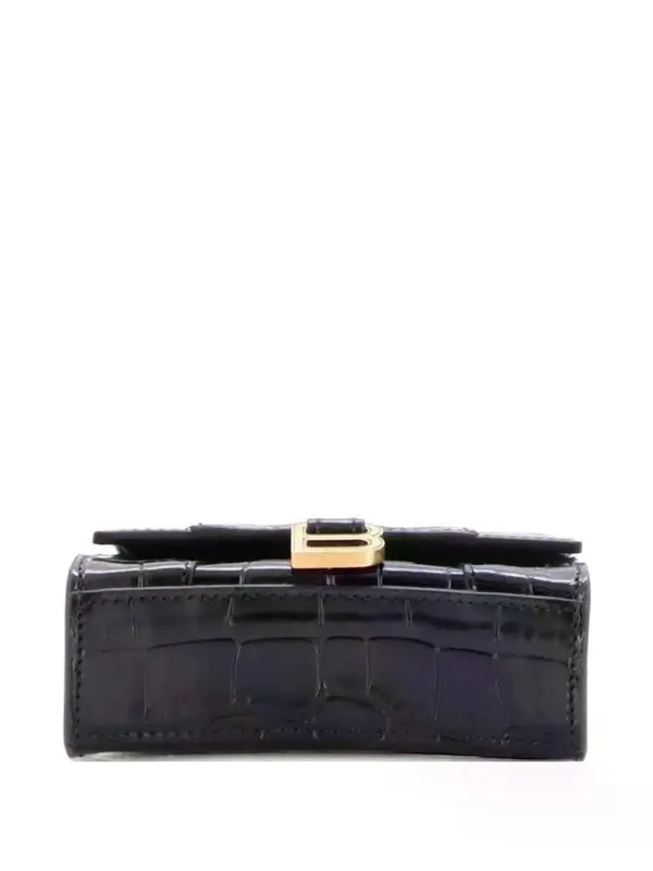 Balenciaga Hourglass Chain Top Handle Crocodile Embossed Bag