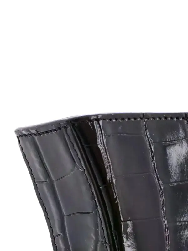 Balenciaga Hourglass Chain Top Handle Crocodile Embossed Bag