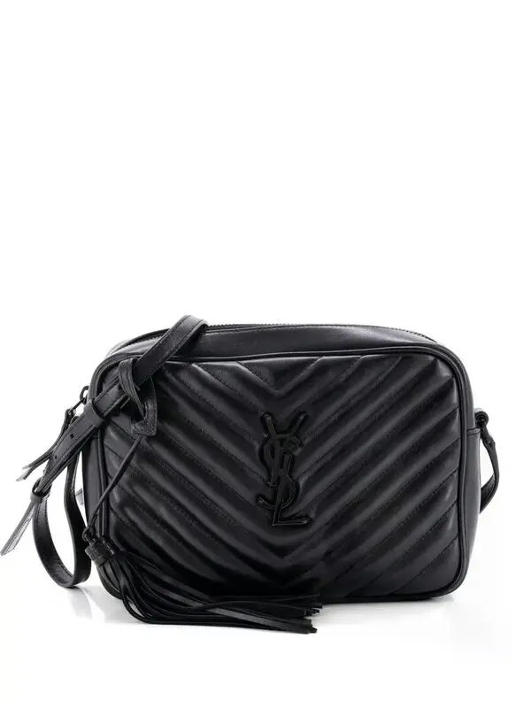Saint Laurent Lou Camera Bag Matelasse Chevron Leather Crossbody - Black
