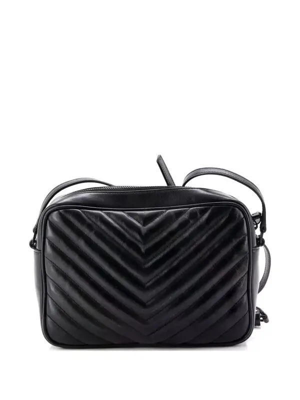 Saint Laurent Lou Camera Bag Matelasse Chevron Leather Crossbody - Black