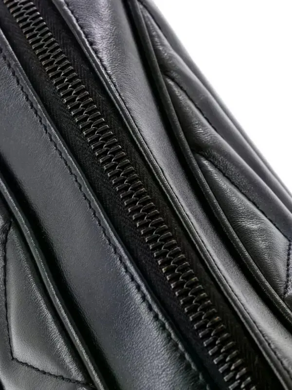 Saint Laurent Lou Camera Bag Matelasse Chevron Leather Crossbody - Black