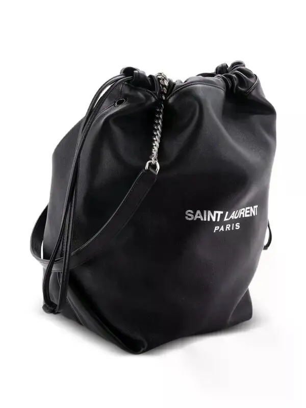Saint Laurent Teddy Leather Large Bucket Bag