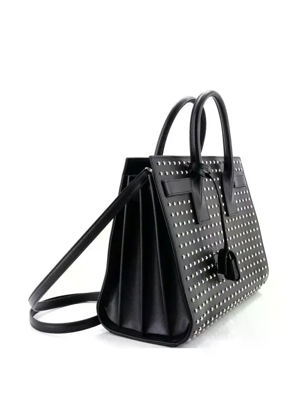 Saint Laurent Sac De Jour Small Studded Leather Tote Bag - Black