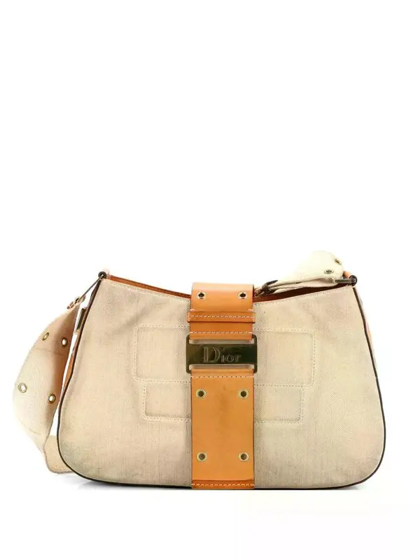 Dior Columbus Diorissimo Canvas Shoulder Bag - Brown