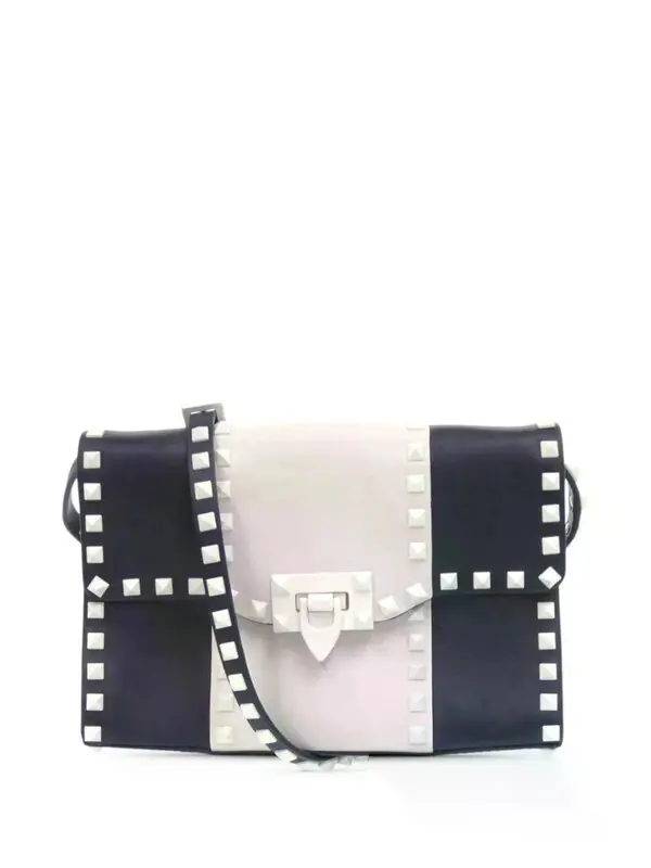 Valentino Garavani 2010-2025 Medium Leather Rockstud Crossbody Bag - Blue