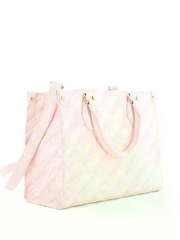 LOUIS VUITTON Onthego Tote Stardust Monogram Empreinte Leather Pm - Pink