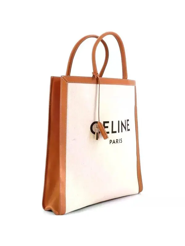 Celine Vertical Cabas Canvas Large Tote Bag - Brown