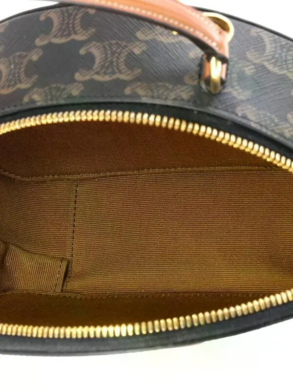 Celine Half Moon Case Triomphe Coated Canvas Crossbody Bag - Brown