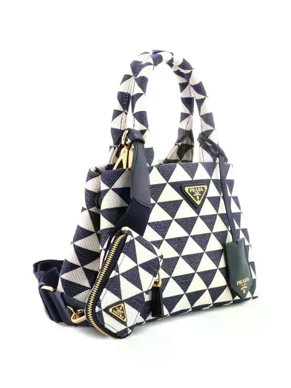 Prada Symbole Jacquard Small Tote Bag