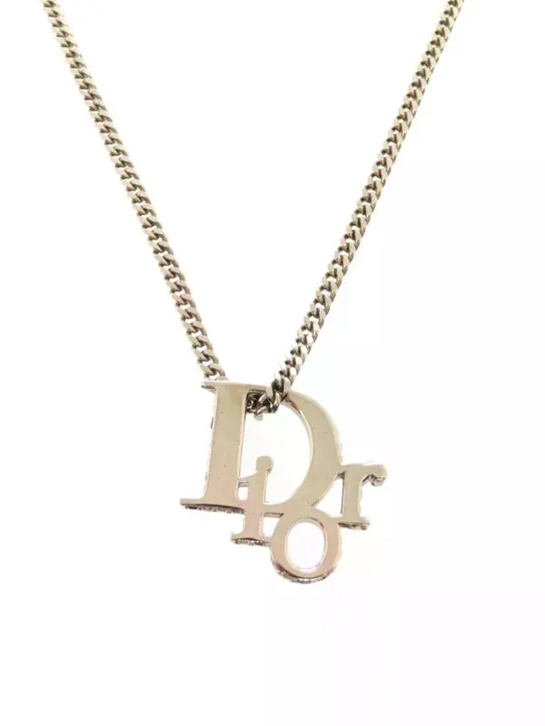 Dior Oblique Pendant Necklace - Silver