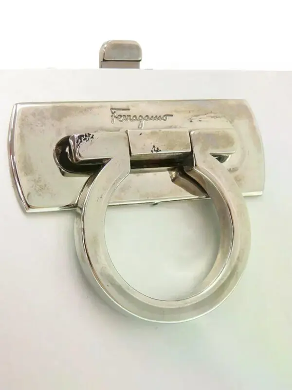 FERRAGAMO Leather Gancini Chain Crossbody Bag