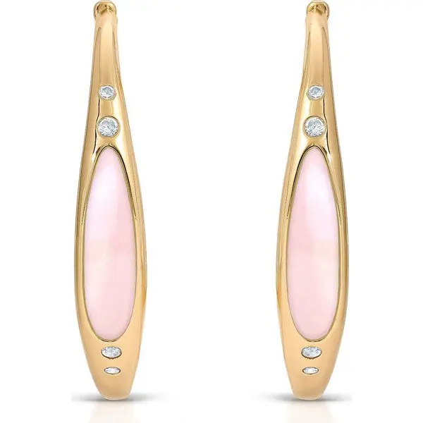 Ettika Solstice Hoop Earrings - Rose Quartz