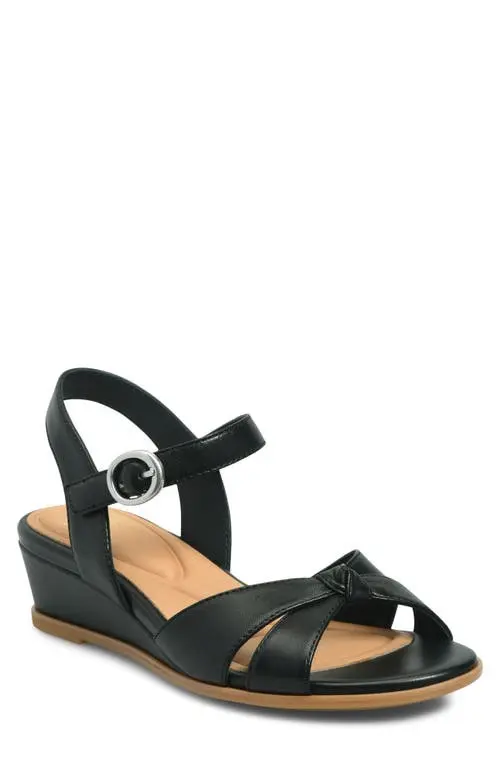 SOFFT Slingback Platform Wedge Sandal - Black