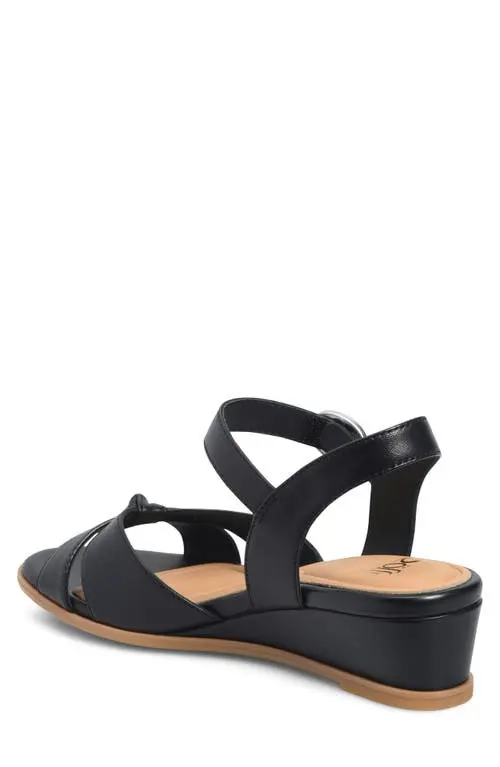 SOFFT Slingback Platform Wedge Sandal - Black