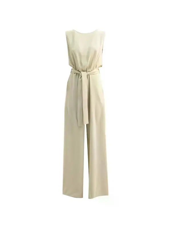 P.a.r.o.s.h Belt-detail Sleeveless Jumpsuit - Neutrals