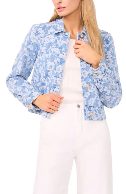 Ted Baker London Rose Print Denim Jacket
