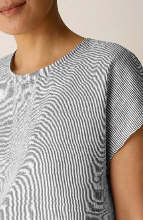 Eileen Fisher Linen Blend Striped Top - Wren