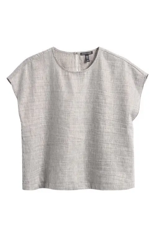 Eileen Fisher Linen Blend Striped Top - Wren