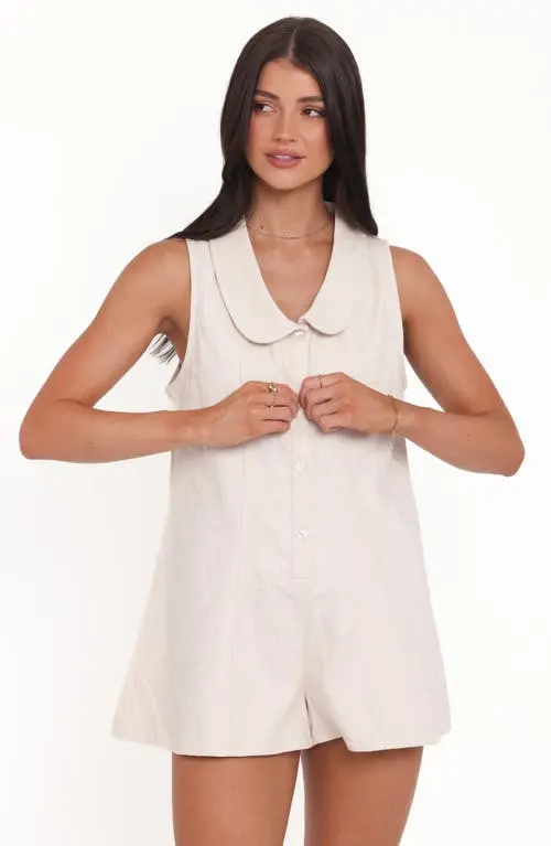 PETAL & PUP Lavina Collared Cotton Blend Romper