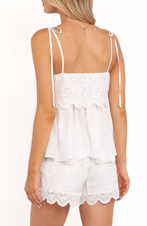 PETAL & PUP Zera Eyelet Tie Strap Cotton Top