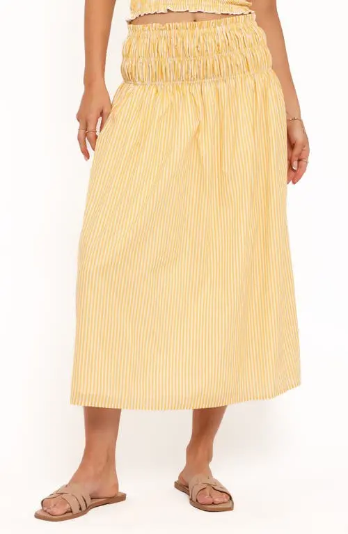 PETAL & PUP Salome Stripe Cotton Maxi Skirt - Mango Stripe