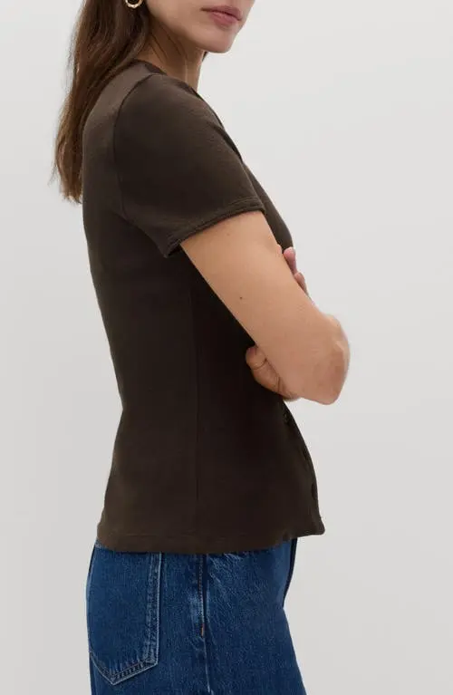 PER UNA BY M&S Ribbed Button-up Top