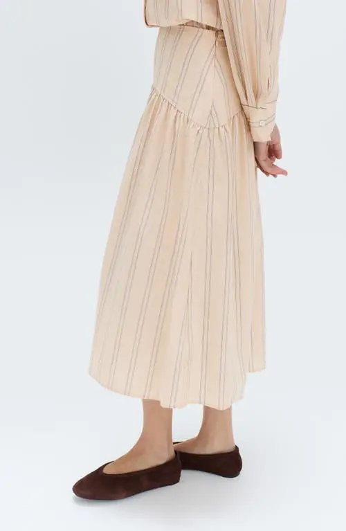 M&s Striped Midi Skirt