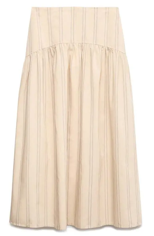 M&s Striped Midi Skirt