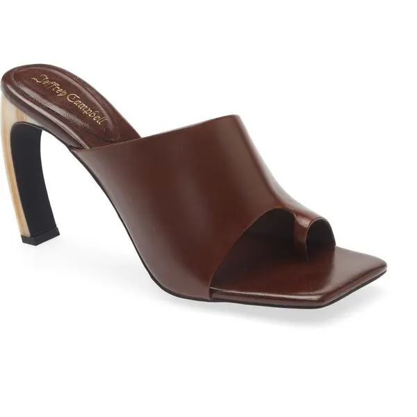 Jeffrey Campbell Allocate Leather Slide Sandal - Brown
